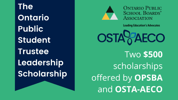 2023 Ontario Public Student Trustee Leadership Scholarship - OPSBA